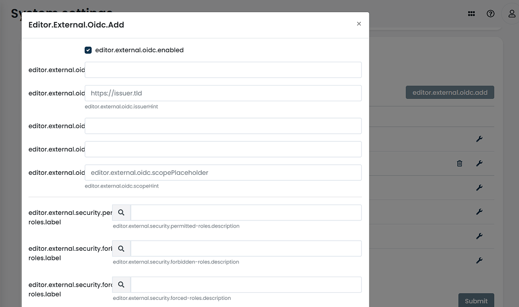 Admin - System settings, ExternalOIDC text transition + SAML + OIDC issue - 🧩 Low-Code ...